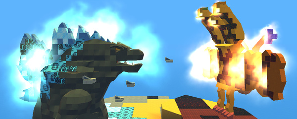 comenzo una gran pelea.. boy-fire vs godzilla