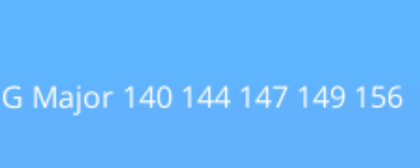G Major 140 144 147 149 156