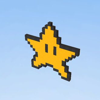 Minecraft Pixel Art Mario Star